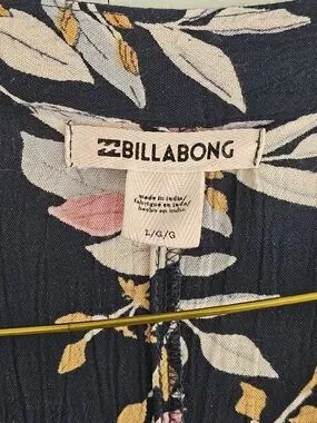 Billabong | Dresses | Billabong Navy Floral Buttonfront Top With Pink ...